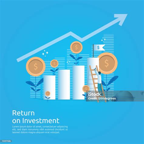 계단 성과 목표 성공 플래그의 비즈니스 개념입니다 투자 수익률 Roi 금융 성장 비전 상승 화살표 그래프 차트 비즈니스 수익을 높입니다 평면 스타일 벡터 일러스트입니다