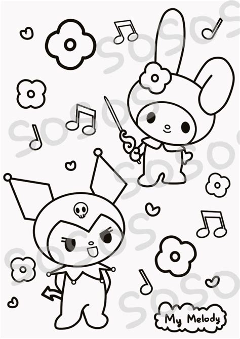 [무료도안] 산리오캐릭터 마이멜로디 쿠로미 색칠공부 네이버 블로그