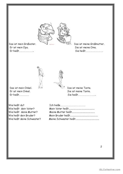 Meine Familie Deutsch Daf Arbeitsbl Tter Pdf Doc