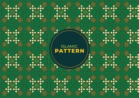 이슬람 녹색 아랍어 패턴 이슬람 패턴 디자인 프리미엄 벡터