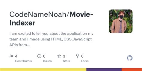 Github Codenamenoahmovie Indexer I Am Excited To Tell You About The