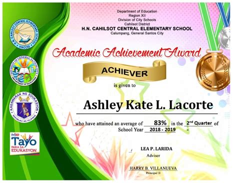 Academic Achiever Award Certificate Template Pdf