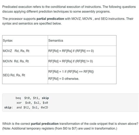 Predicated Execution Refers To The Conditional
