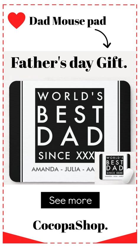 Worlds Best Dad Mouse Pad Personalized Fathers Day T