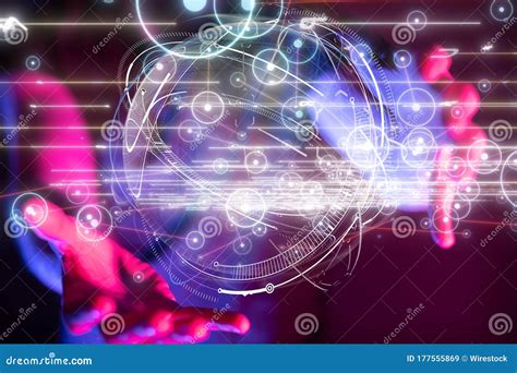 A Big Data Visualization Network Connection Structure Stock Image