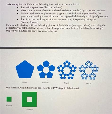 solved 3 drawing fractals follow the following