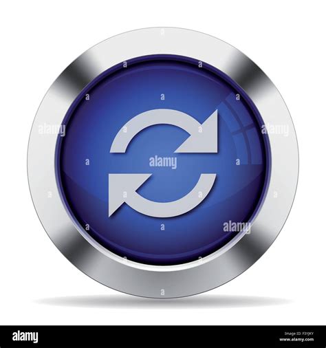 Blue Glossy Steel Refresh Button Stock Vector Image Art Alamy