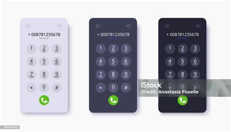 Dial Keypad Design With Numbers And Letters Smartphone Interface With Call Screen Stock