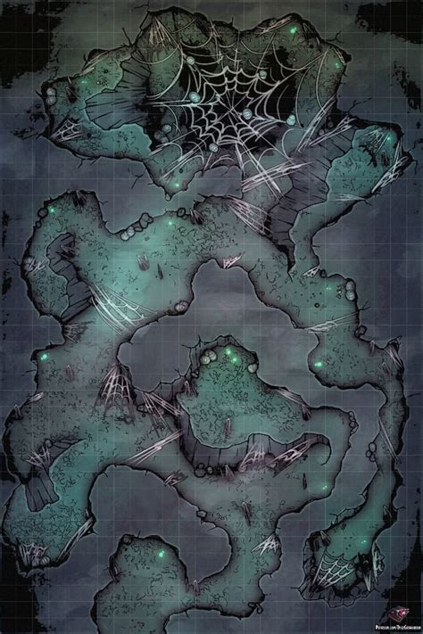 Spider Nest Cave Battle Map For Dungeons And Dragons And Pathfinder