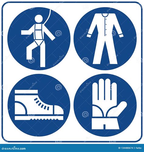 Safety Signs Set Information Mandatory Symbol In Blue Circle Isolated