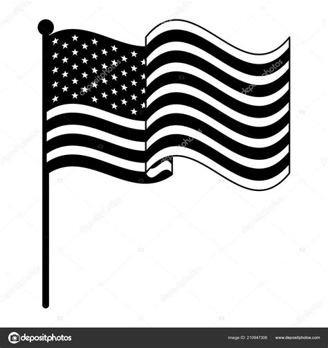 미국 국기 그림 흑백