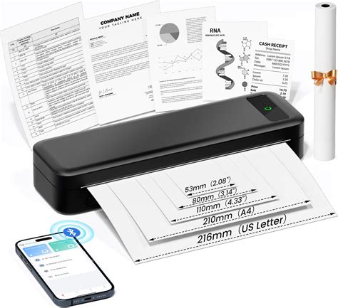 Portable Printers Wireless For Travel Portable Thermal Wireless Bluetooth Inkless