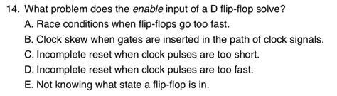 What Problem Does The Enable Input Of A D Flip Flop