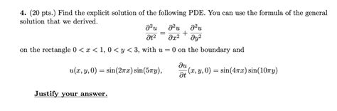 Solved Pts Find The Explicit Solution Of The Chegg
