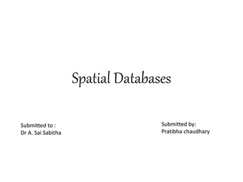 Spatial Databases Ppt