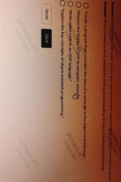 Scenario Youre Giving A Computer Science Quiz And Want To Test