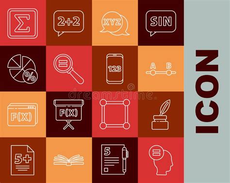 Set Line Test Or Exam Sheet Chalkboard Calculator Paper Clip Equation Solution Geometric