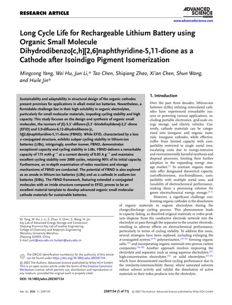 Pdf Long Cycle Life For Rechargeable Lithium Battery Using Organic