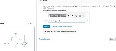 Solved Part A Use The Node Voltage Method To Find The Phasor