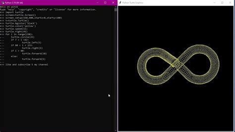 How To Create Infinity Symbol Using Pythoninfinity ♾️ Symbol Drawn Using Python Python Turtle