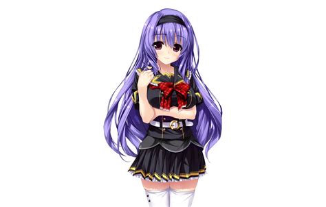 Wallpaper Girl Sexy Thighhighs Long Hair Dress Anime Beautiful