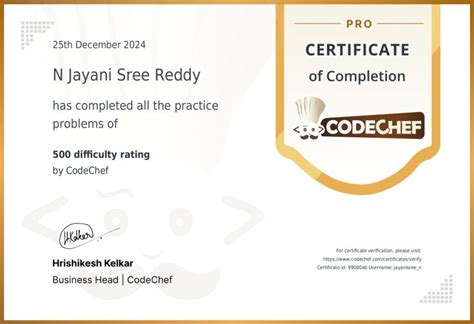 N Jayani Sree Reddy On Linkedin Codechef Problemsolving Coding
