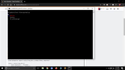 Python Questions Are Not Showing Up In Pyinquirer Library List