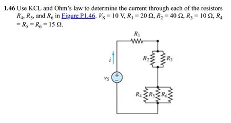 Solved 146 Use Kcl And Ohms Law To Determine The Current