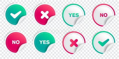 Set Of Check Mark Icon On A Transparent Background Stock Vector