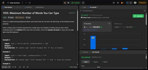 Solved Leetcode 1935 Maximum Number Of Words You Can Type Nitesh Tiwari Posted On The Topic