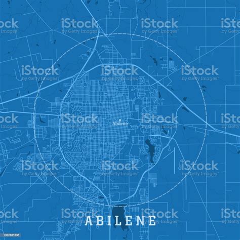 Abilene Tx City Vector Road Map Blue Text Stock Illustration Download