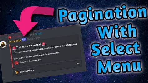 Select Menu Pagination Discord Js 13 Youtube