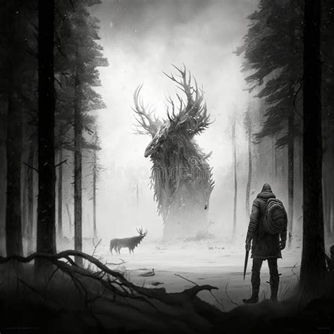 Something Strange Is Happening In This Forest Stock Illustration