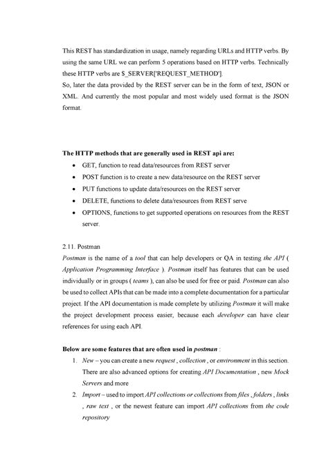 Method Which Is Commonly Used In Rest Api This Rest Has