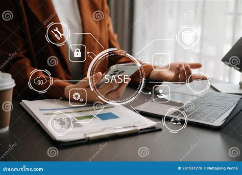 Sase Secure Access Service Edge Written On Green Key Royalty Free Stock