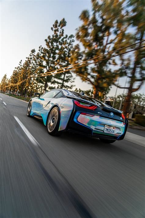 Bmw I8 Wrapped In Tinybot Rainbow Chrome Laser Electroplated Silver