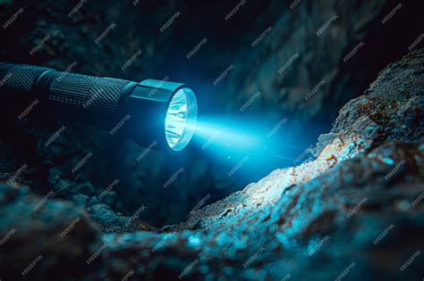 Exploring The Hidden Depths Flashlight Illuminating Cave Entrance