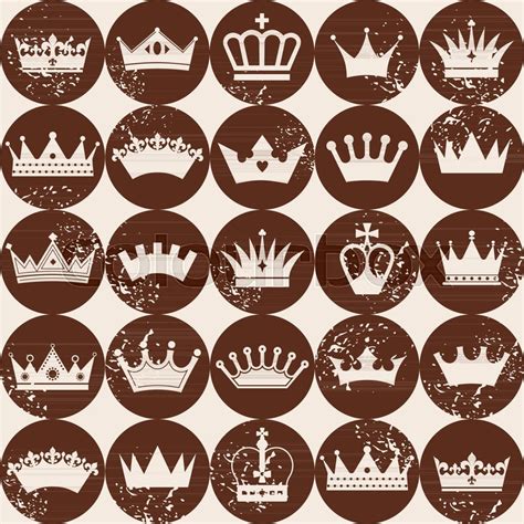 Crowns Set Flat Design Vector Stock Vector Colourbox