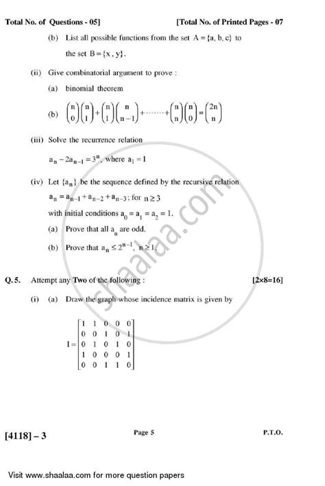 Discrete Mathematics 2012 2013 Bsc Computer Science Semester 2 Fybsc