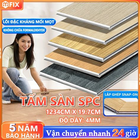 Sàn Nhựa Giả Gỗ Hèm Khóa Spc Lắp Ghép Dễ Dàng Kích Thước 122x183cm Dày