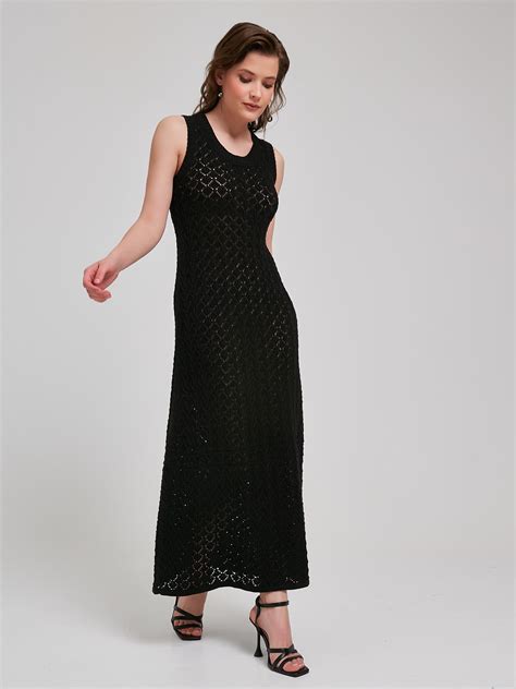 Платье вязаное ажурное