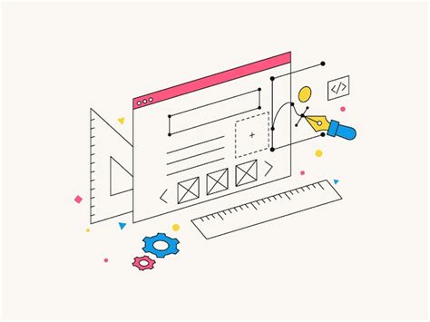 Ui Ux를 위한 와이어프레임 손으로 그린 터 일러스트레이션 프리미엄 벡터