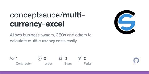 Github Conceptsaucemulti Currency Excel Allows Business Owners Ceos And Others To Calculate