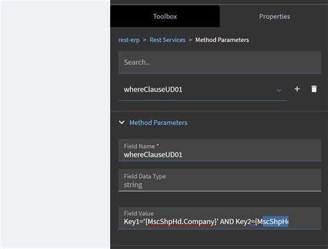 Rest Erp Widget Parameters With Bindings Kinetic Erp Epicor User Help Forum