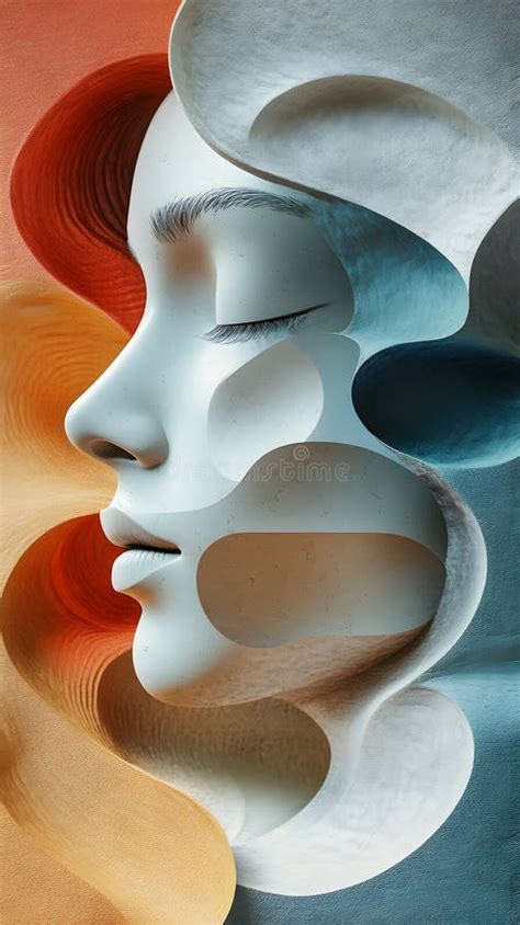 Serene Abstract Profile Of A Woman With Flowing Colors Symbolizing