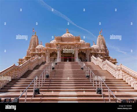 Exterior View Of The Famous Baps Shri Swaminarayan Mandir At Chino