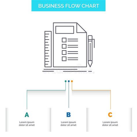 Business List Plan Planning Task Business Flow Chart Design With 3 Steps Line Icon For