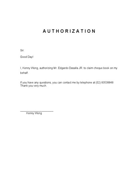Authorization Letterbank Pdf