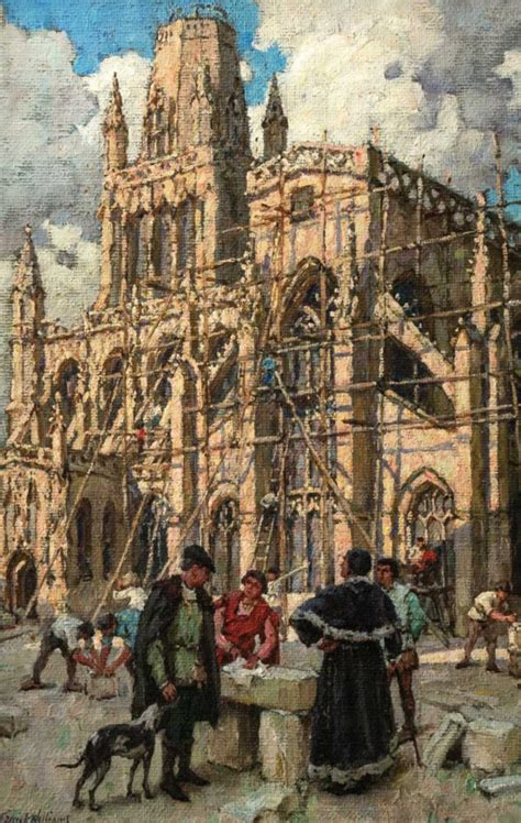 Terrick John Williams 1860 1936 The Rebuilding Of St Mary Redcliffe Bristol Circa 1921 Oil