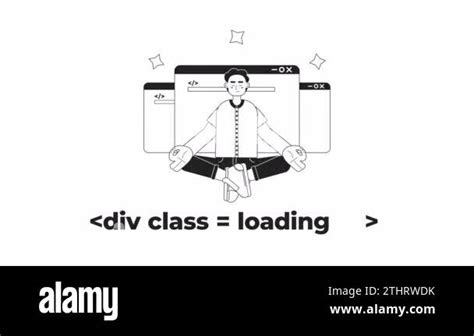 Animated Bw Div Class Loader Programming Course Flash Message 4k